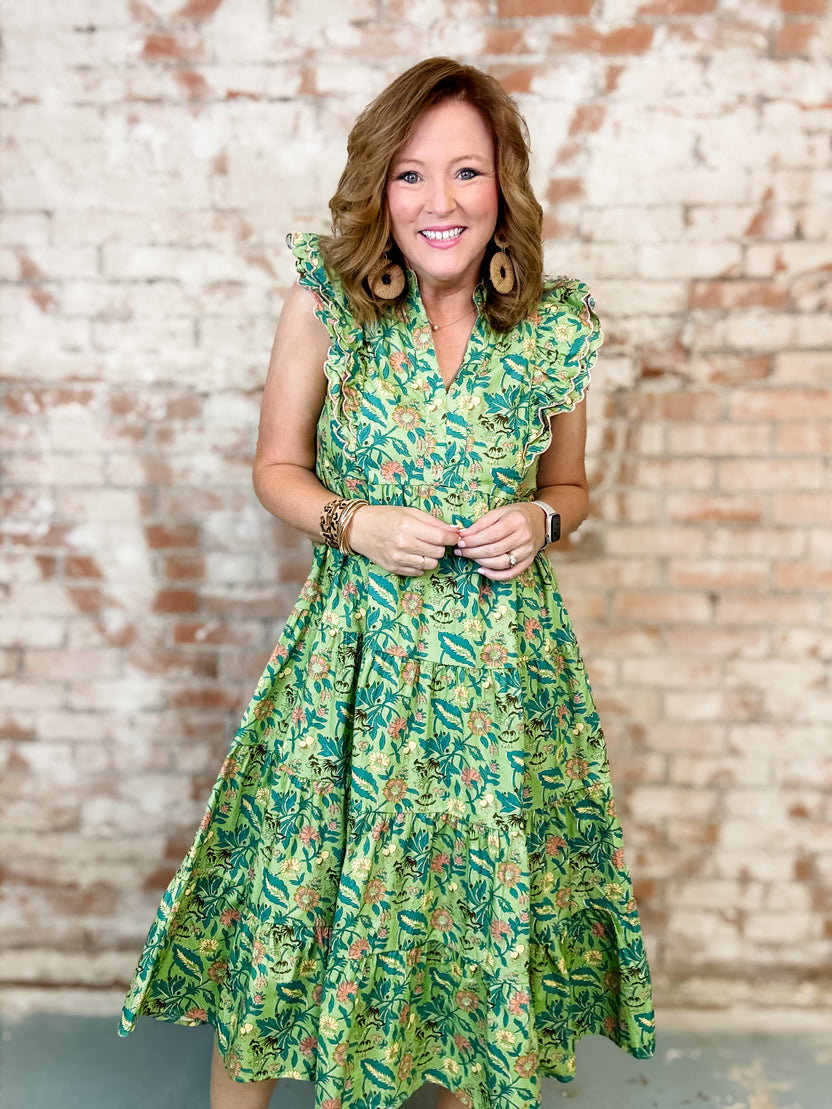 Brianna Floral Print Tiered Dress -FINAL SALE – abeccagrace