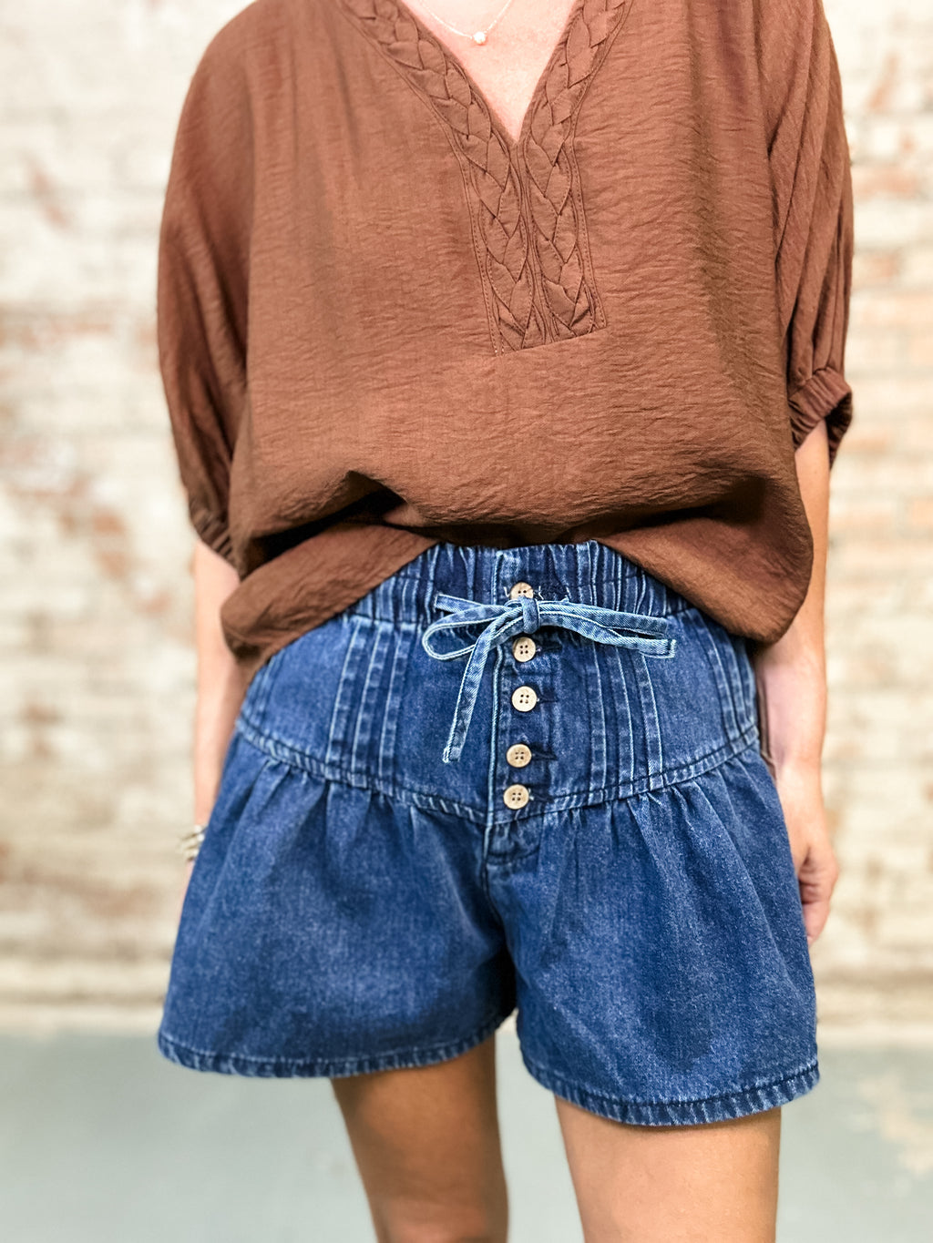 Shayla Flared Denim Shorts-FINAL SALE – abeccagrace