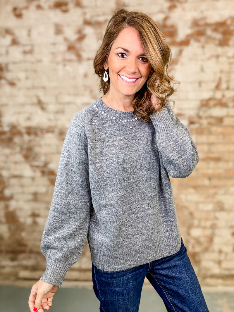 Madison Pearl Trimmed Sweater – abeccagrace