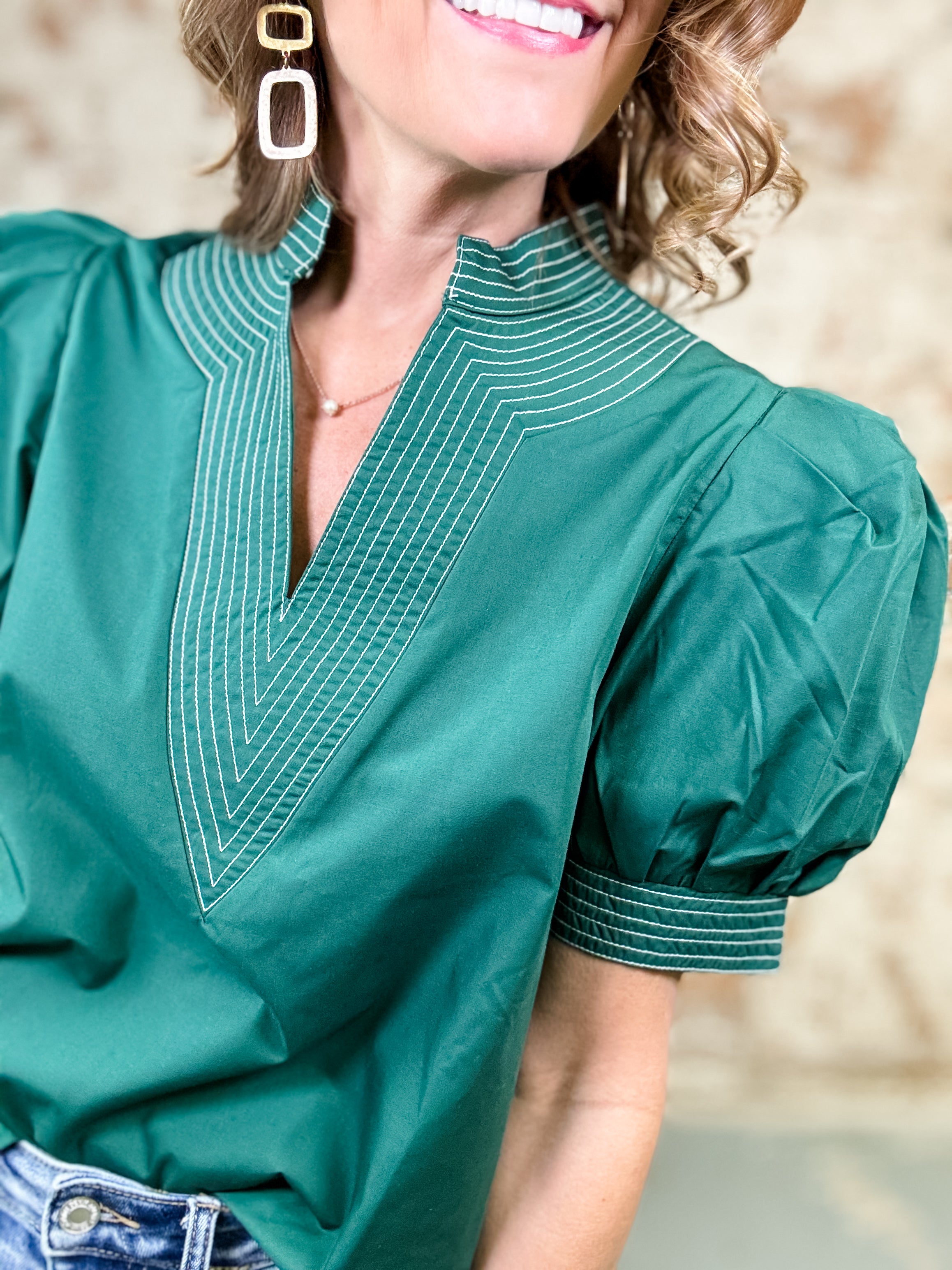 Overbay Stitch Detail Top - FINAL SALE – abeccagrace