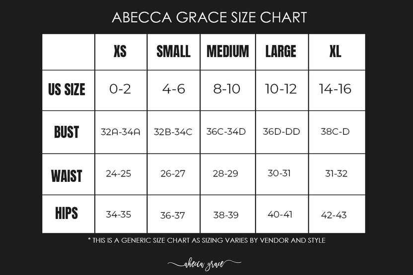 Size Chart – abeccagrace